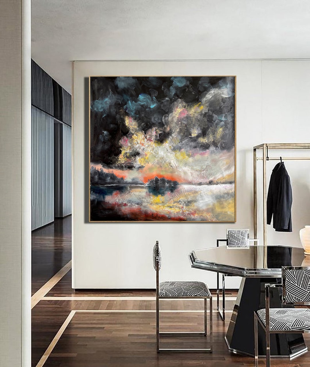 Original Paintings on Canvas Abstract, Black Painting, Extra Large Wall ...