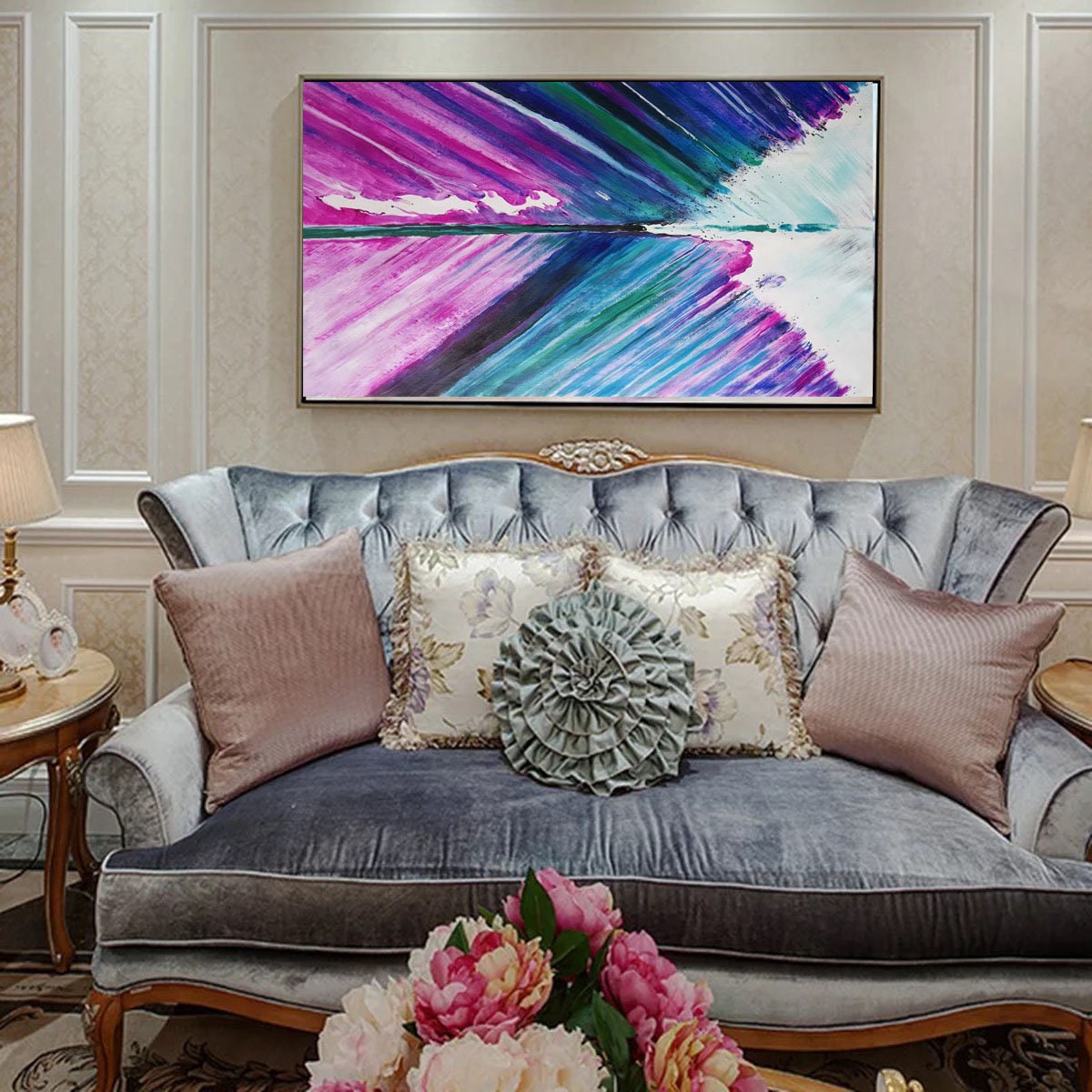 Oversized Wall Art, Large Abstract Oil Painting on Canvas, Modern ...