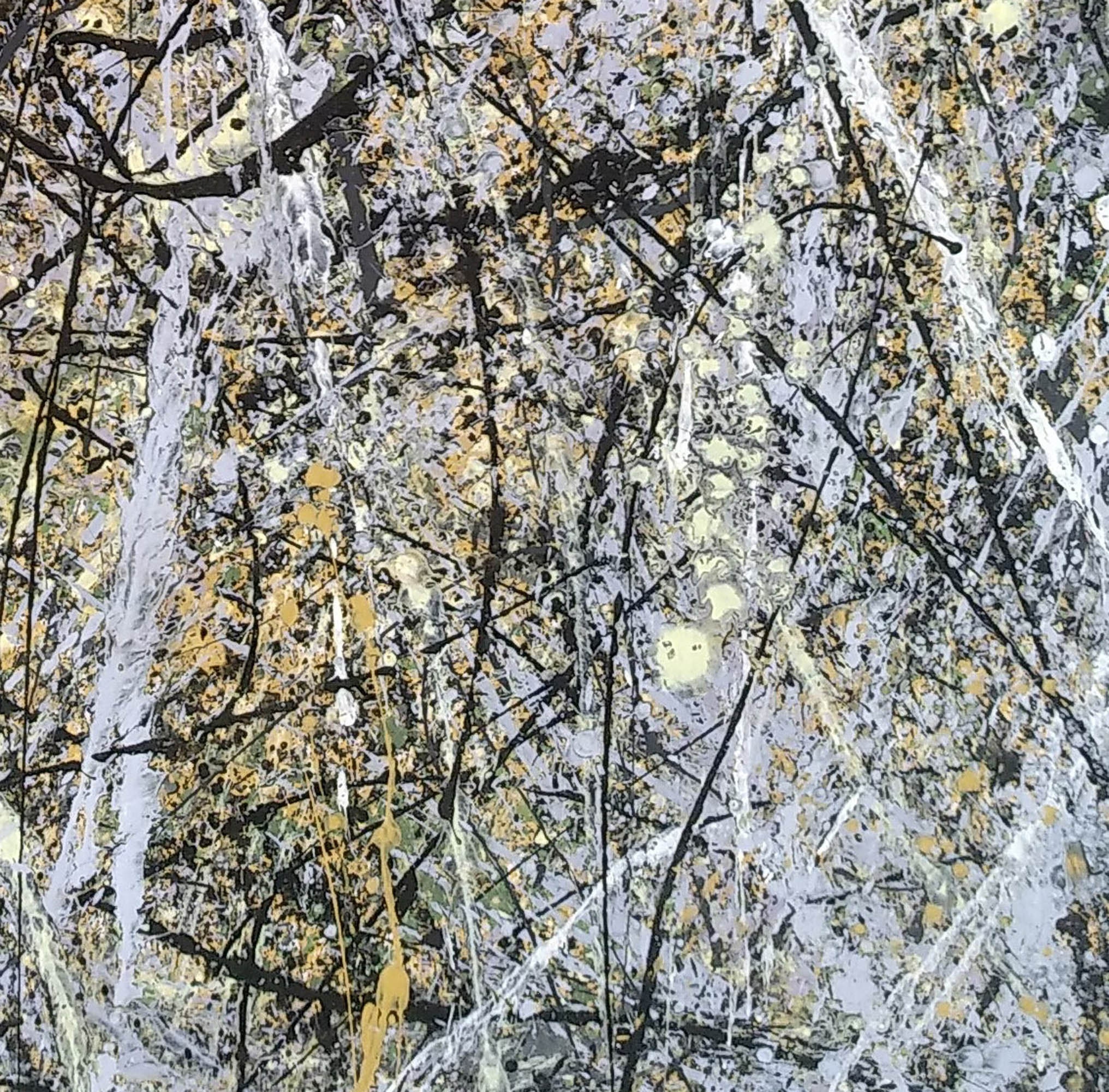 Extra large wall art grey abstract painting Jackson Pollock | Etsy