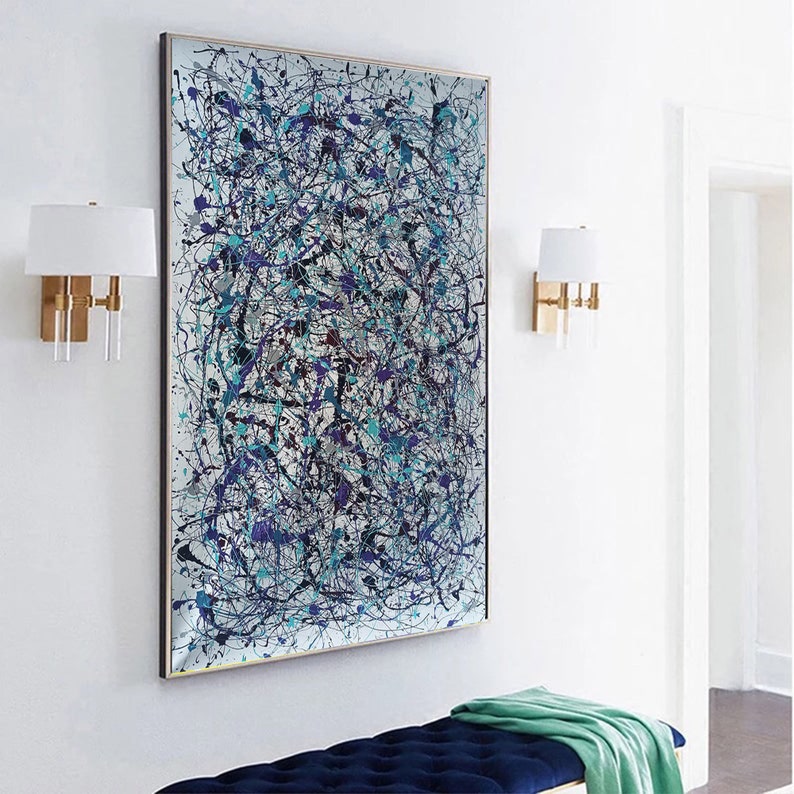 Jackson Pollock Style Painting on Canvas Original Abstract - Etsy