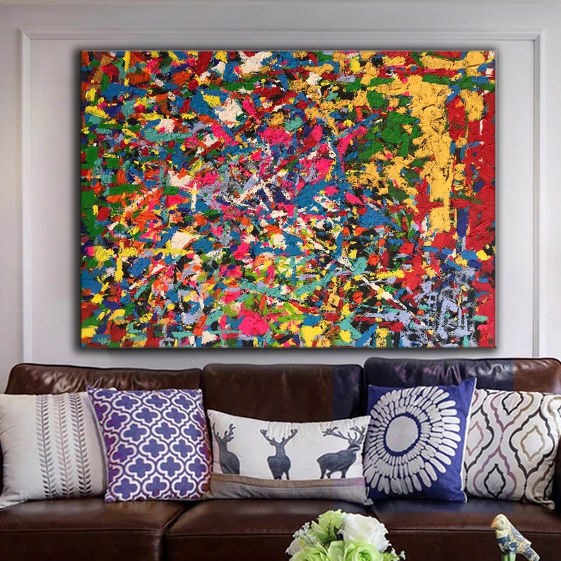 Large Colorful Abstract Painting Large Wall Art Abstract - Etsy