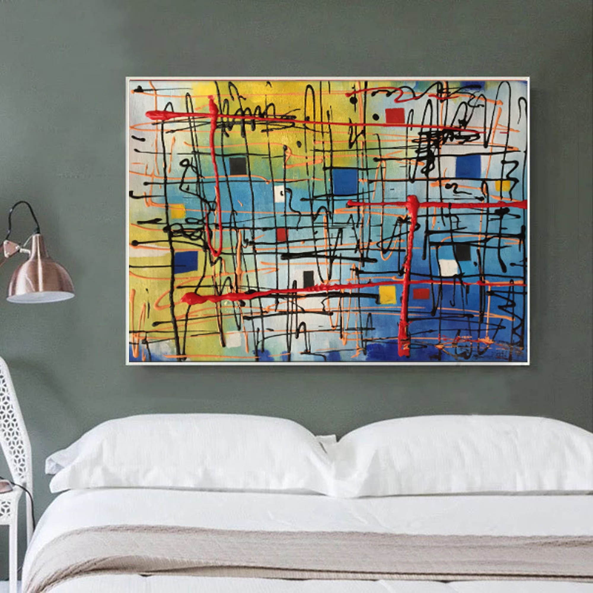 Large canvas wall art modern abstract painting original | Etsy