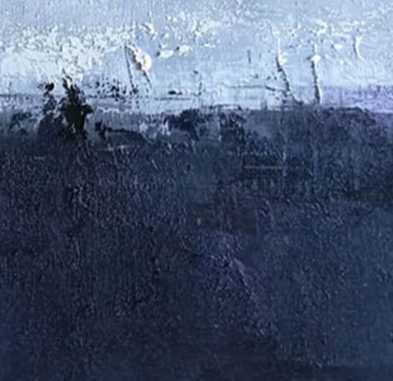 Dark Blue Painting on Canvas, Extra Large Wall Art Abstract, Oversized ...