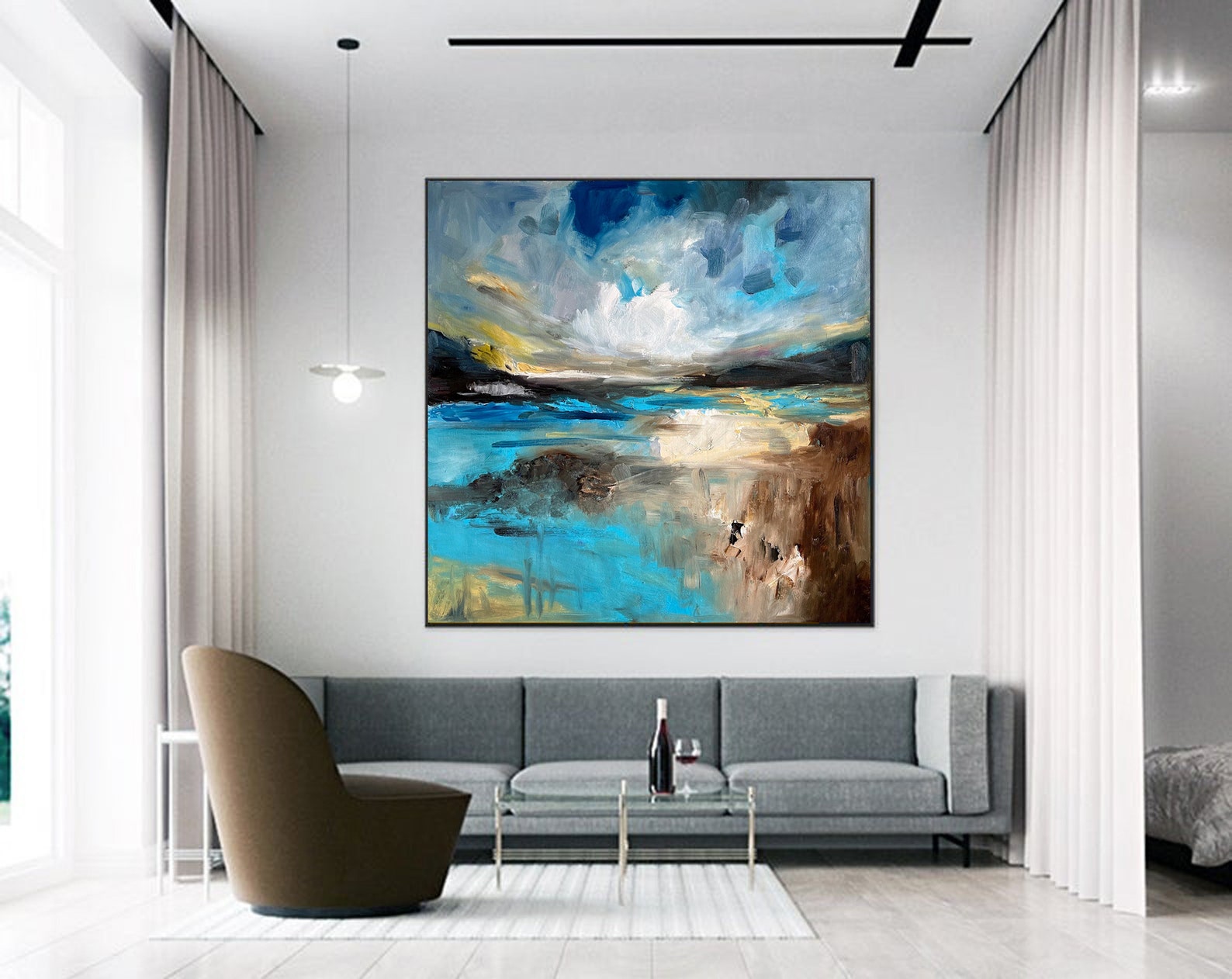 Original Paintings on Canvas Large Canvas Wall Art Landscape Painting ...