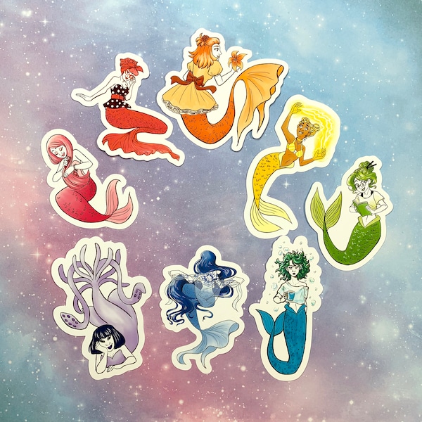 Mermaid Stickers - Etsy