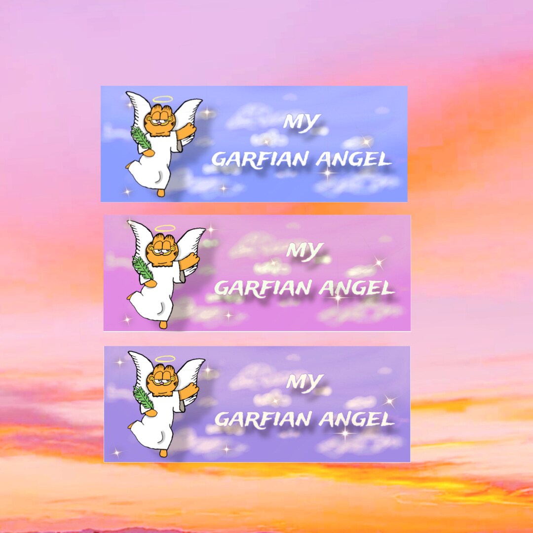 GARFIELD ANGEL STICKER (not Waterproof) - Etsy