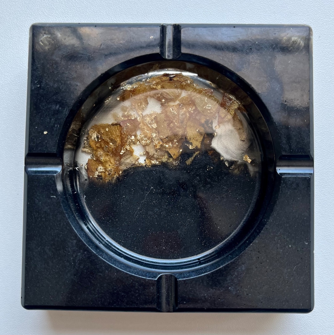 Black and Gold Ashtray - Etsy