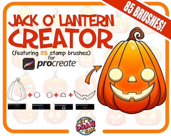 Jack O' Lantern Creator Brush Pack for Procreate: 85 Stamp - Etsy