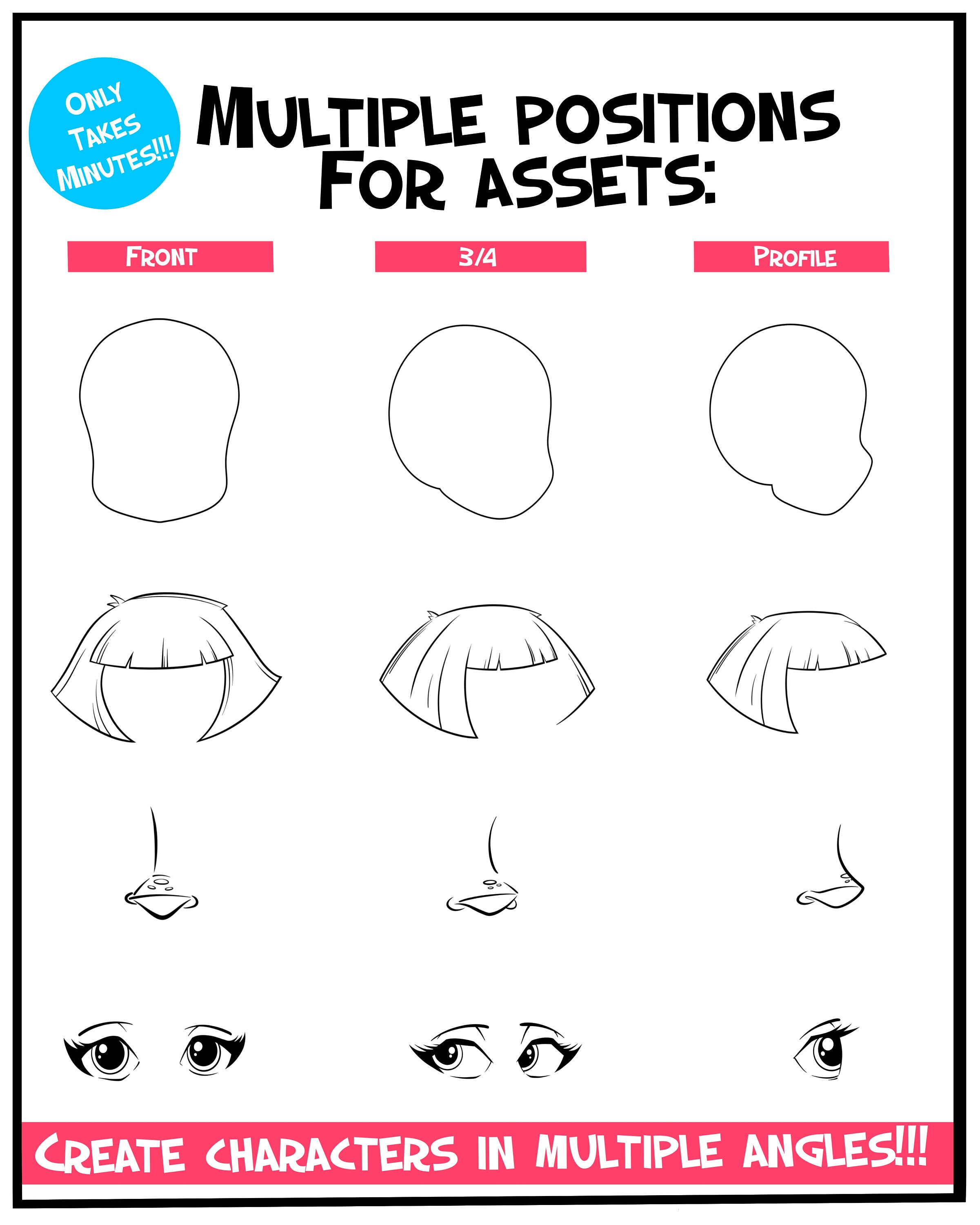 Cartoon Human Creator Pack: 900 Brushes for Procreate, 900 Custom ...