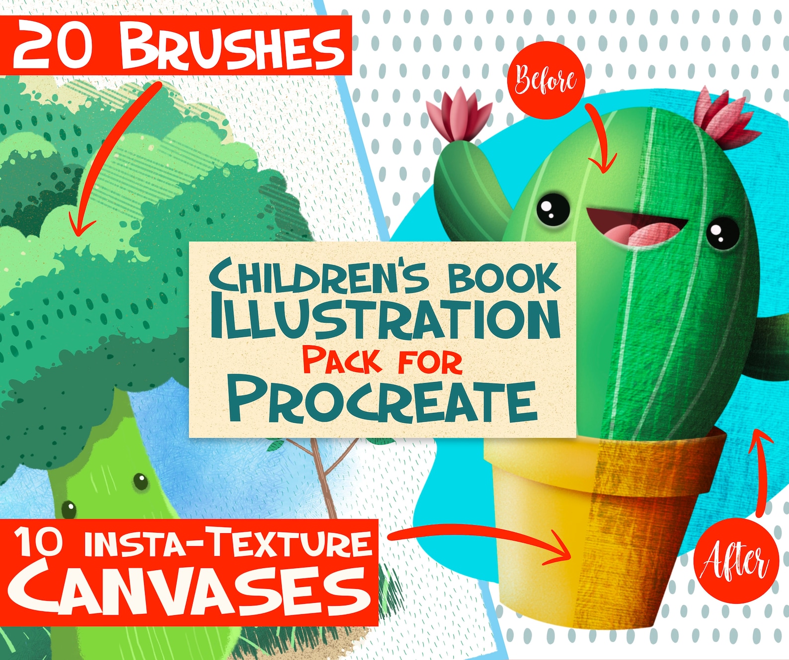 Children's Book Illustration Style Pack for Procreate: 20 - Etsy