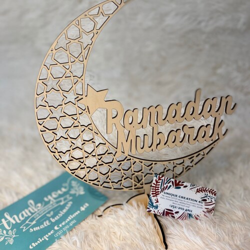 Ramadan Mubarak Sign Ramadan Moon Sign With a Custom Text - Etsy