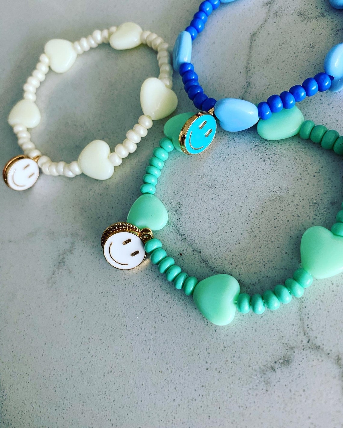 Happy Smiley Face Pendant Bead Beaded Bracelet Bracelets Jewellery Gift ...