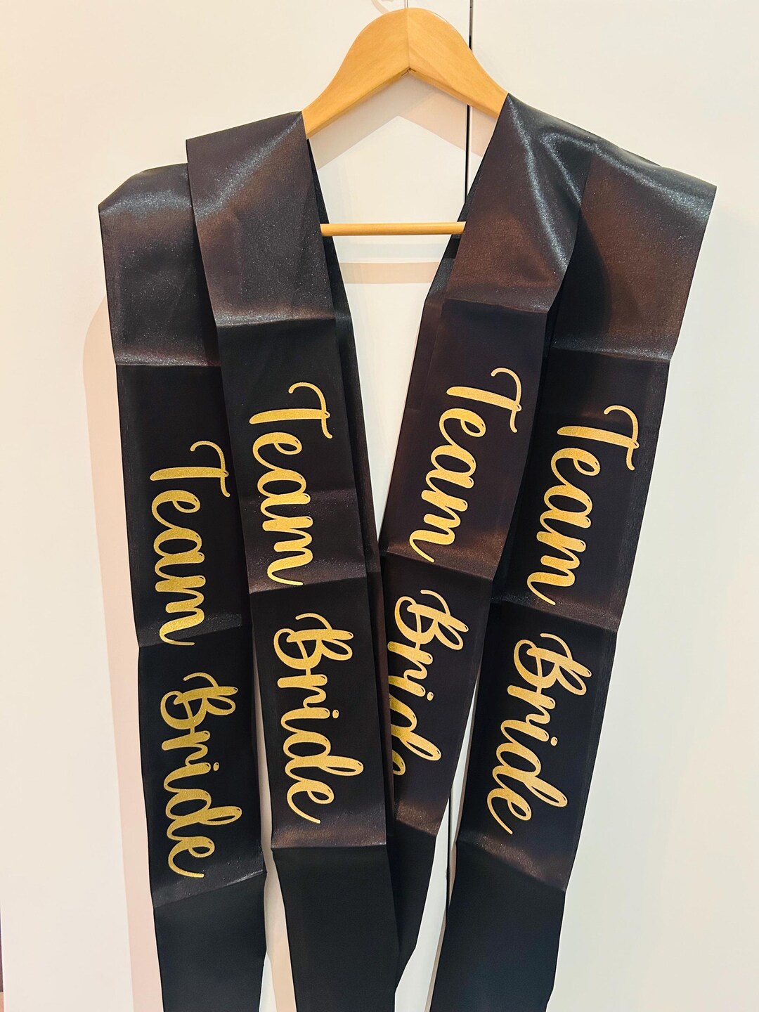 15 Piece Set Team Bride to Be Sashes Black White Gold Sash Wedding Hen ...