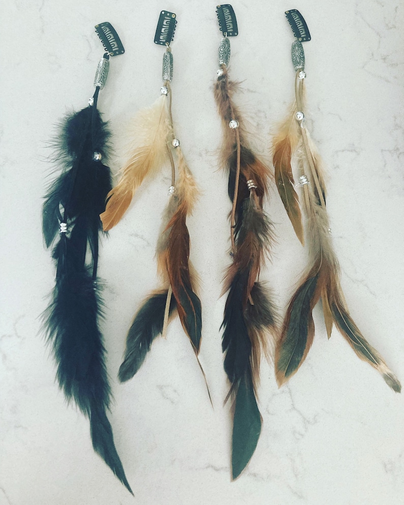 Hair Feather Extensions Extension Clip in Clips Feathers - Etsy