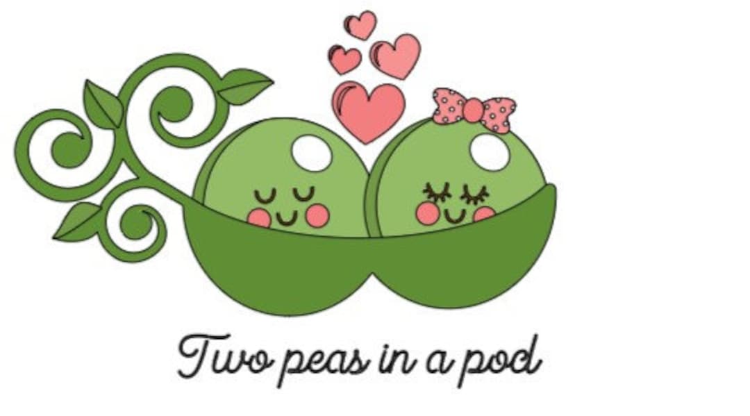 Two Peas in a Pod Digital Download JPG File Downloadable Clipart Art ...