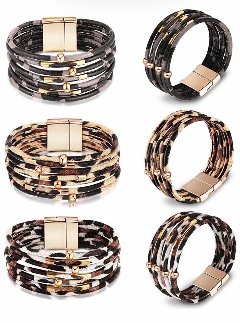 Leopard Print Multi Bangle Bracelet Animal Print Jewellery | Etsy