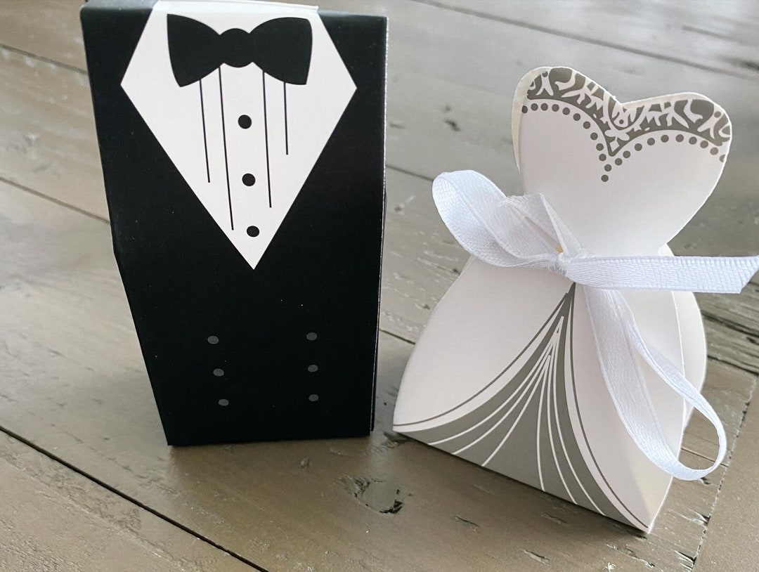 Bride and Groom Candy Sweet Boxes Wedding Favour Box X50 His and Hers ...