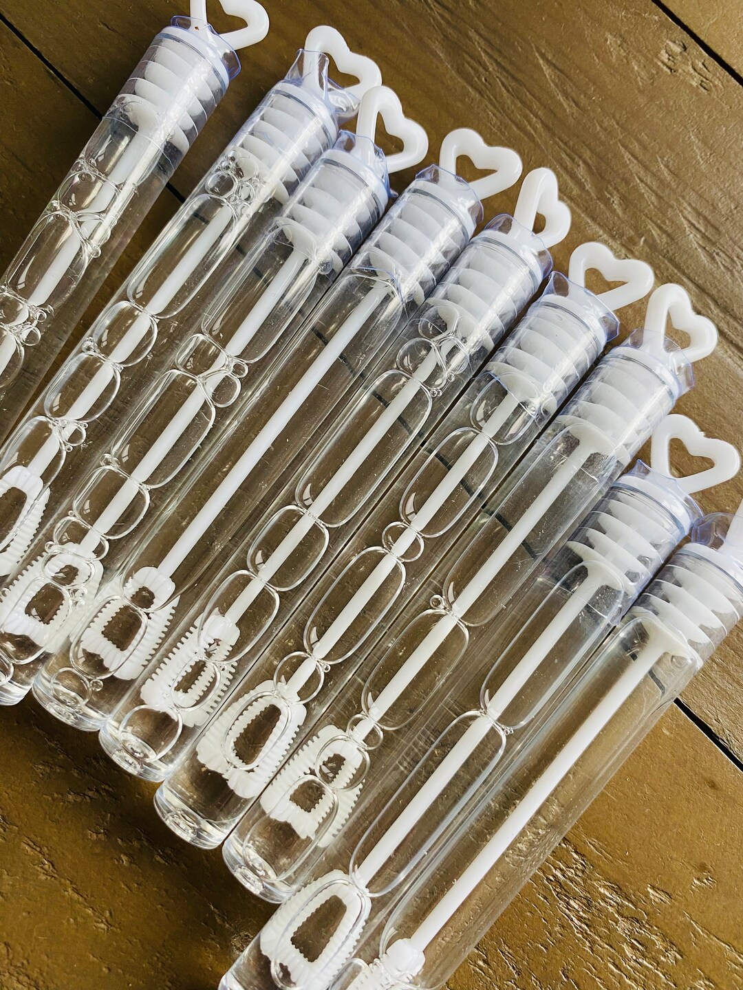 Pack of 10 Mini Bubble Tubes Wedding Decor Favours Christening White ...