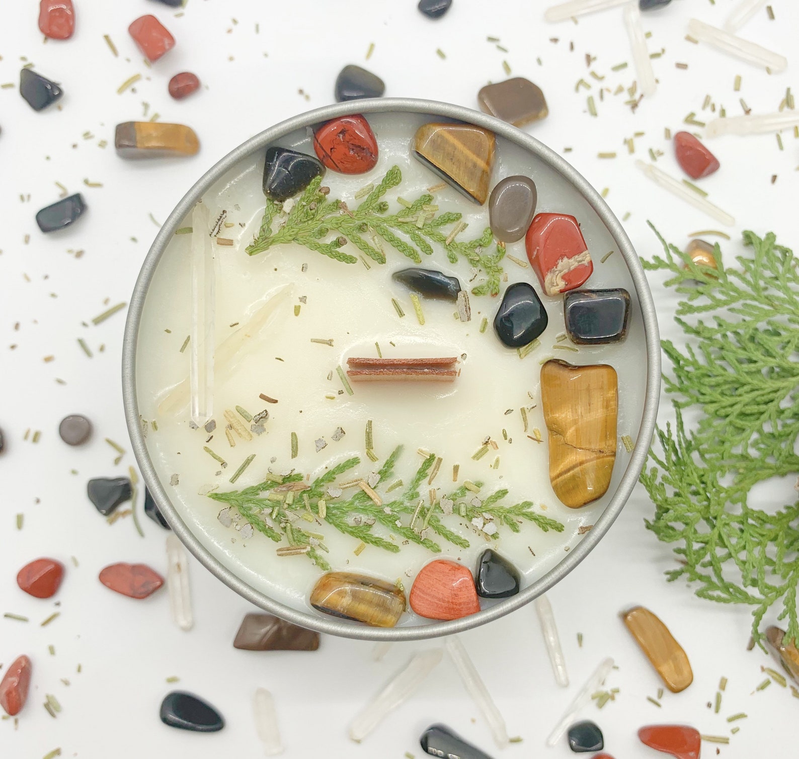 Protection Crystal Candle | Etsy