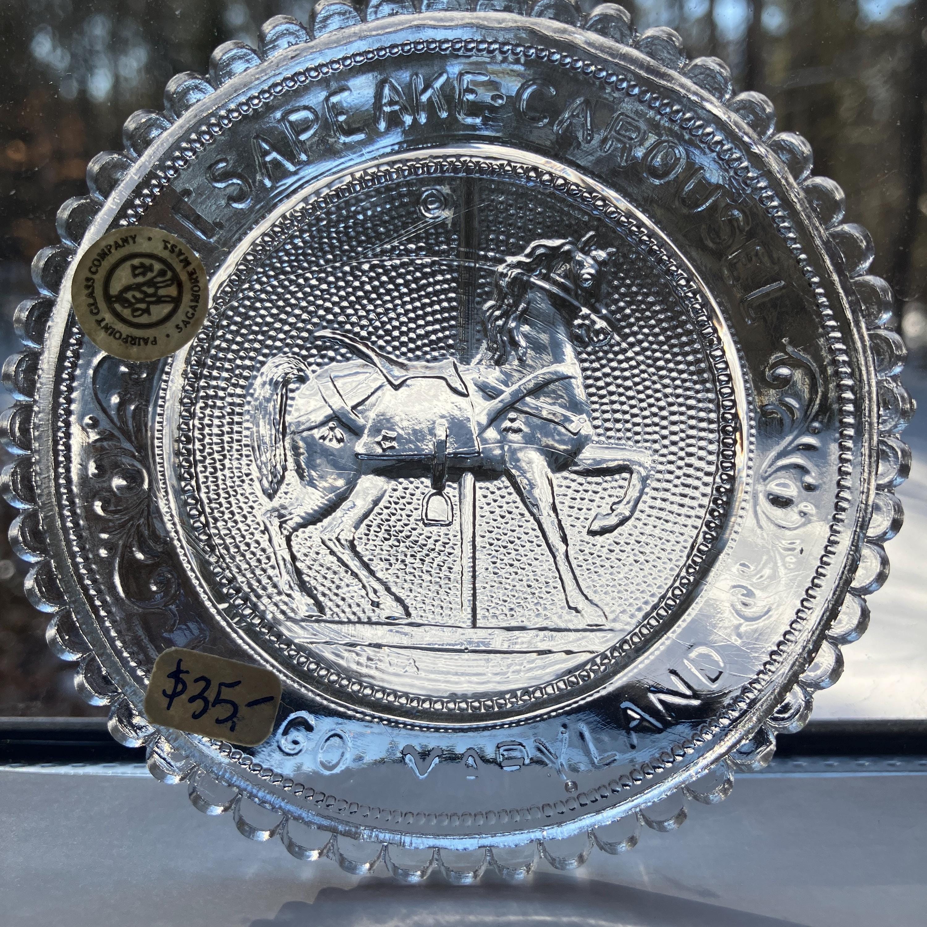 Chesapeake Carousel Horse Art Glass, Largo Maryland, 1976 Pairpoint ...