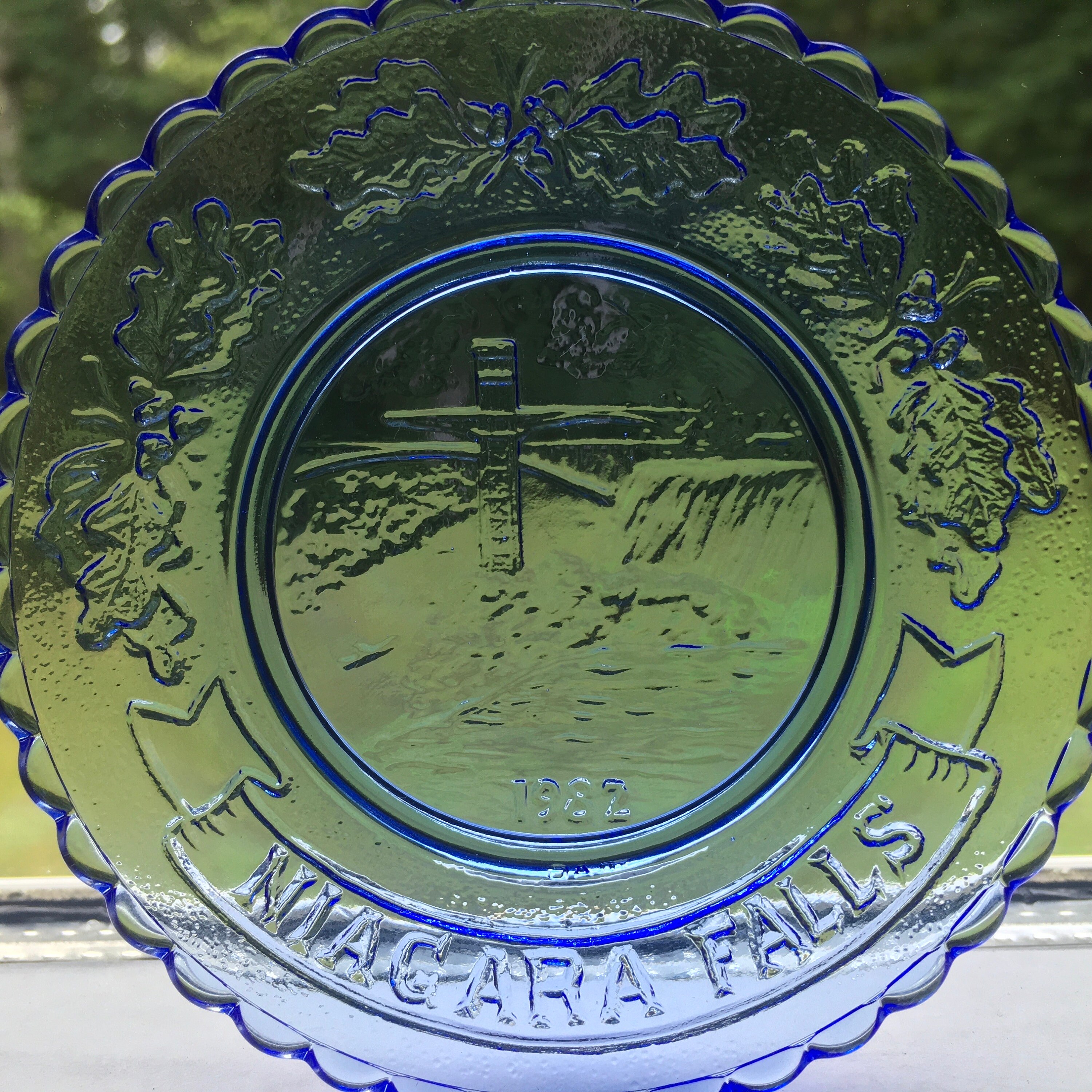 Vintage Millville Art Glass MAG 1982 Niagara Falls Blue Cup - Etsy