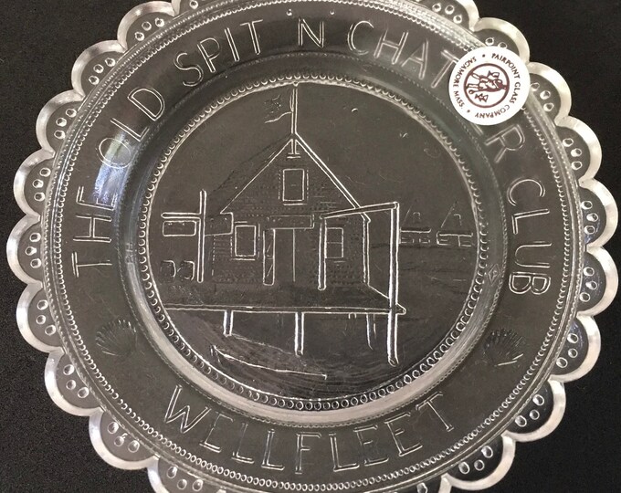Old Spit "n" Chatter Club Wellfleet Cape Cod Pairpoint Glass Cup Plate ...