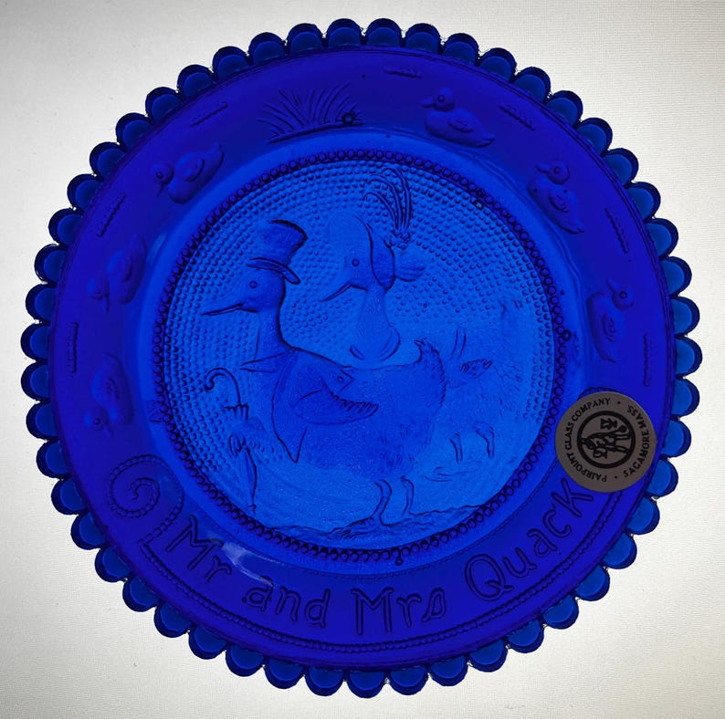 Mr and Mrs Quack, Cobalt Blue Vintage Bird Art Glass, Duck Home Decor ...