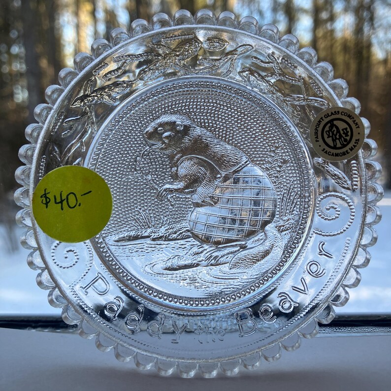 Paddy the Beaver Thornton Burgess Vintage Pairpoint Crystal Cup Plate ...