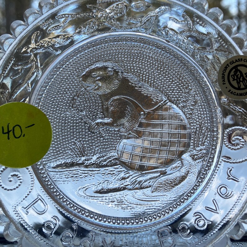Paddy the Beaver Thornton Burgess Vintage Pairpoint Crystal Cup Plate ...