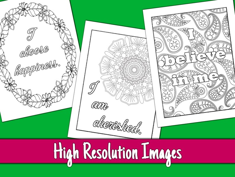 Self Esteem Printable Coloring Page Bundle 12 Pages Self | Etsy