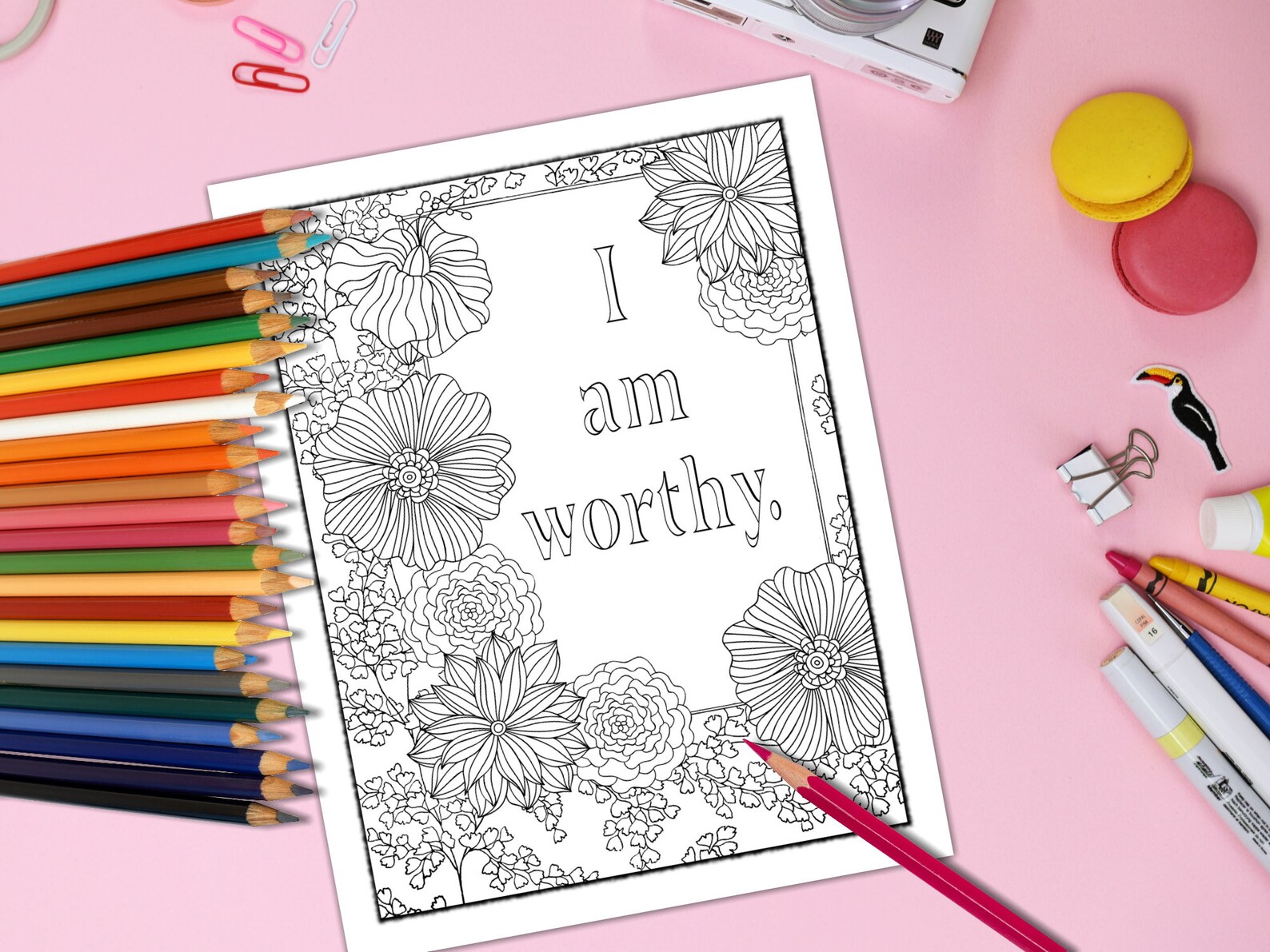 Self Esteem Printable Coloring Page Bundle 12 Pages Self | Etsy