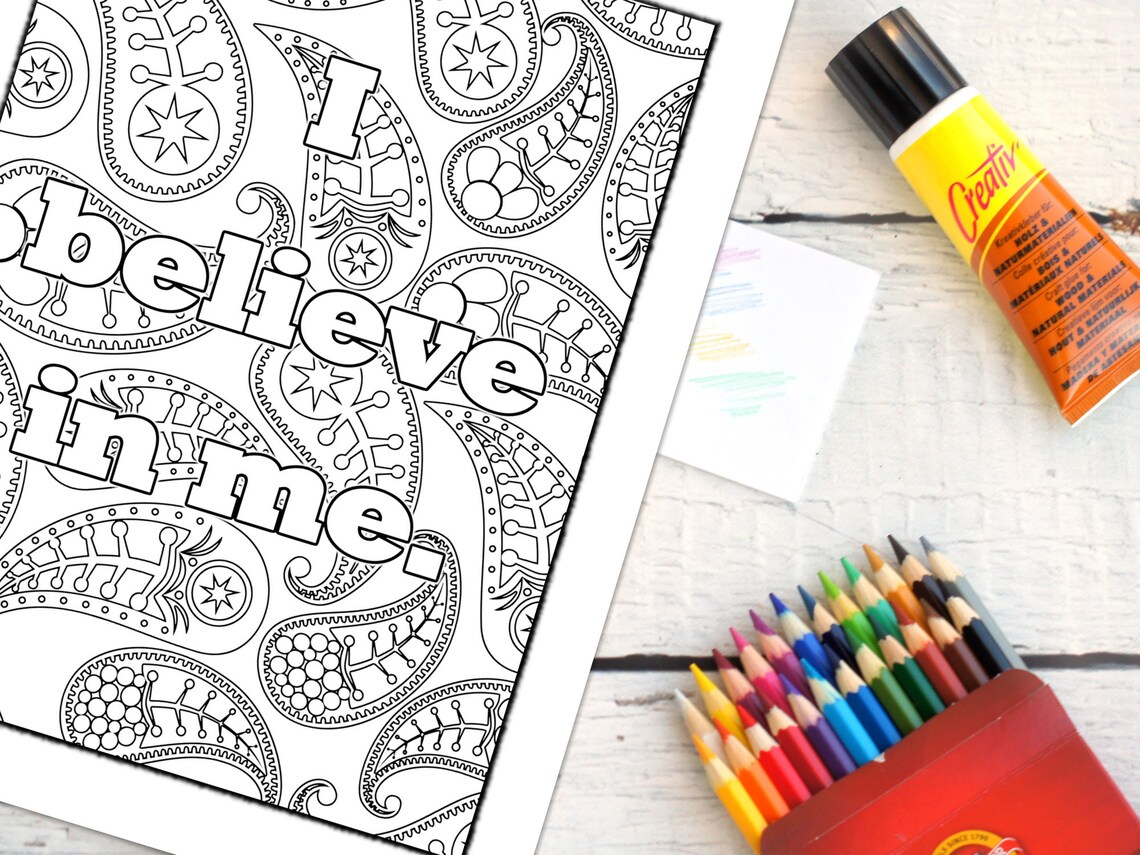 Self Esteem Printable Coloring Page Bundle 12 Pages Self | Etsy
