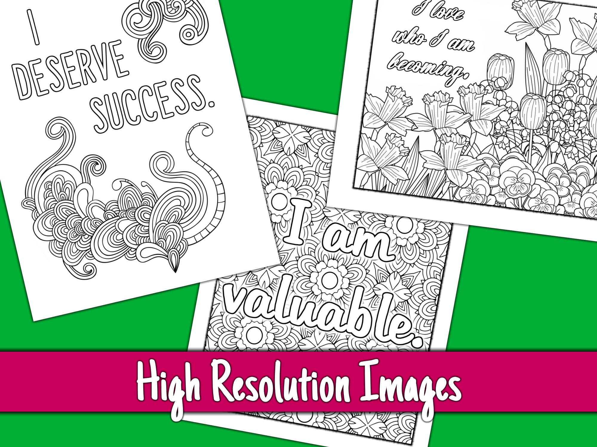 Self Esteem Coloring Page Bundle 12 printable pages Self | Etsy