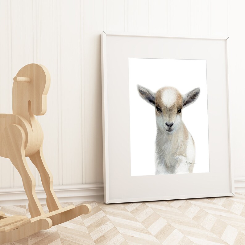 Goat Kid Art Gift Baby Goat Art Print Watercolor Goat Print - Etsy