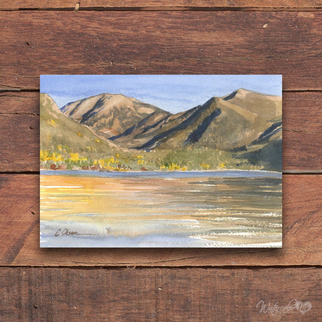 ORIGINAL Watercolor Landscape, Grand Lake Colorado, Plein Air Landscape ...