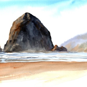 ORIGINAL Watercolor Cannon Beach, Oregon Coast, Plein Air Painting ...