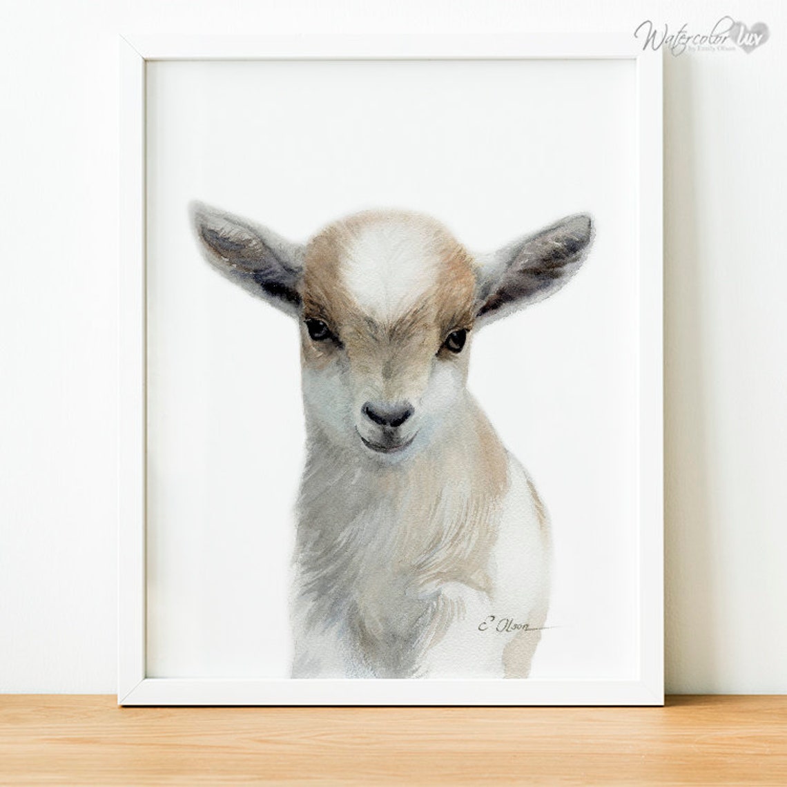 Goat Kid Art Gift Baby Goat Art Print Watercolor Goat Print - Etsy