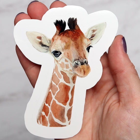 Cute Giraffe Watercolor Vinyl Sticker for Water Bottles & - Etsy