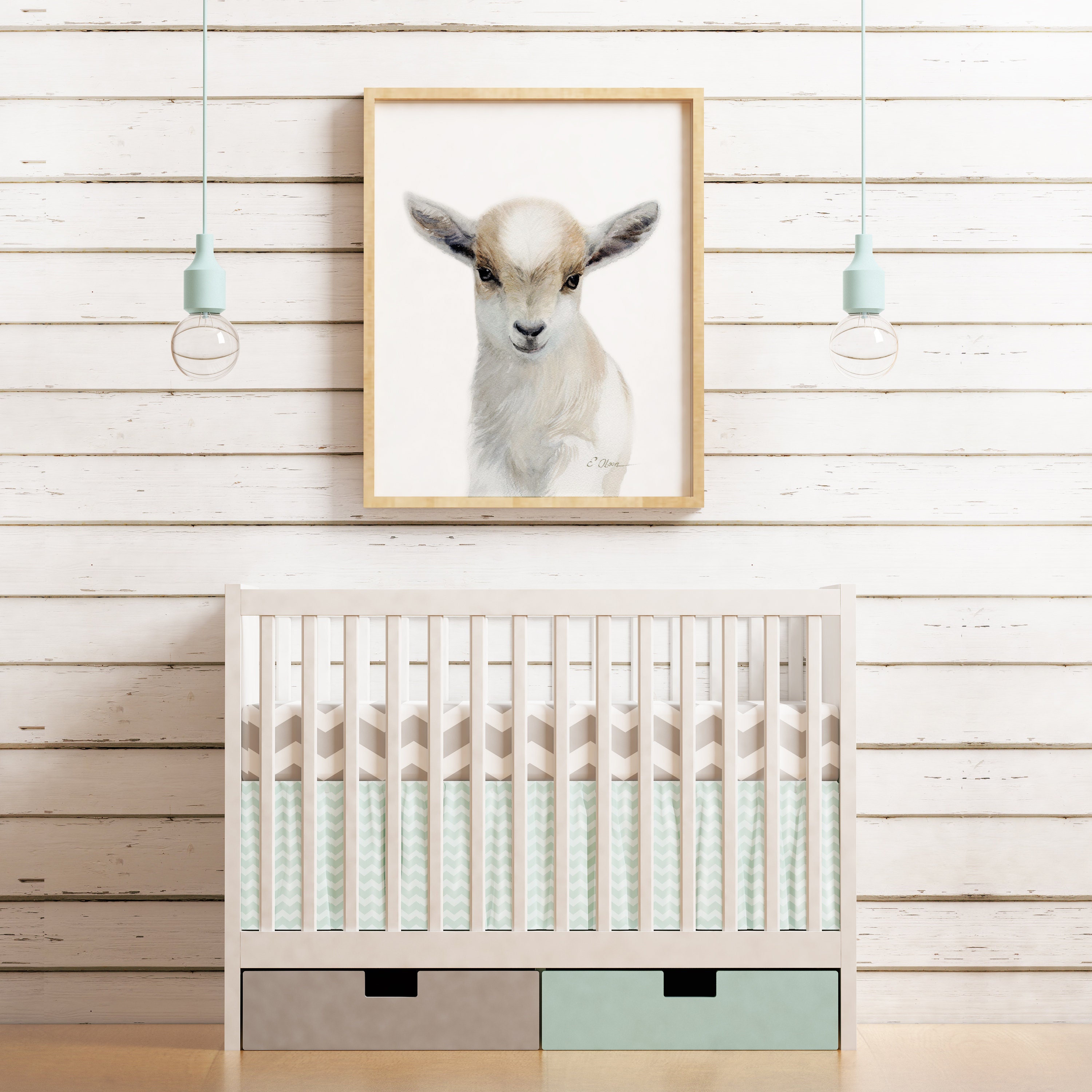 Goat Kid Art Gift Baby Goat Art Print Watercolor Goat Print - Etsy