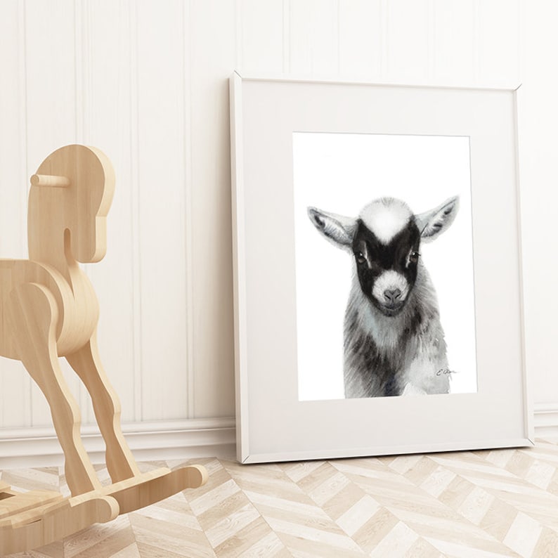 WATERCOLOR Baby Goat Baby Goat Nursery Wall Art Goat Kid - Etsy