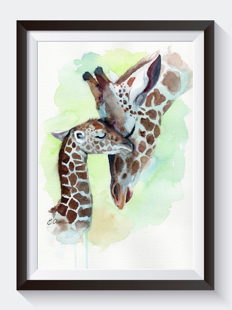 ORIGINAL Watercolor Giraffe Giraffe Wall Art Nursery Decor - Etsy