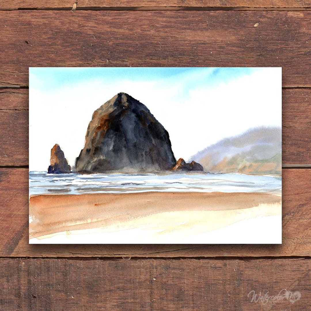 ORIGINAL Watercolor Cannon Beach, Oregon Coast, Plein Air Painting ...