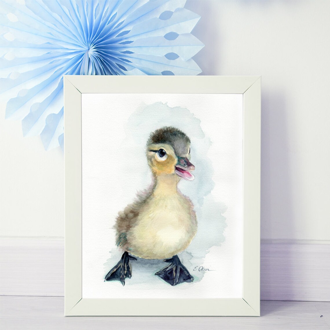 Duckling Art Gift Baby Duck Art Print Watercolor Duck Print | Etsy