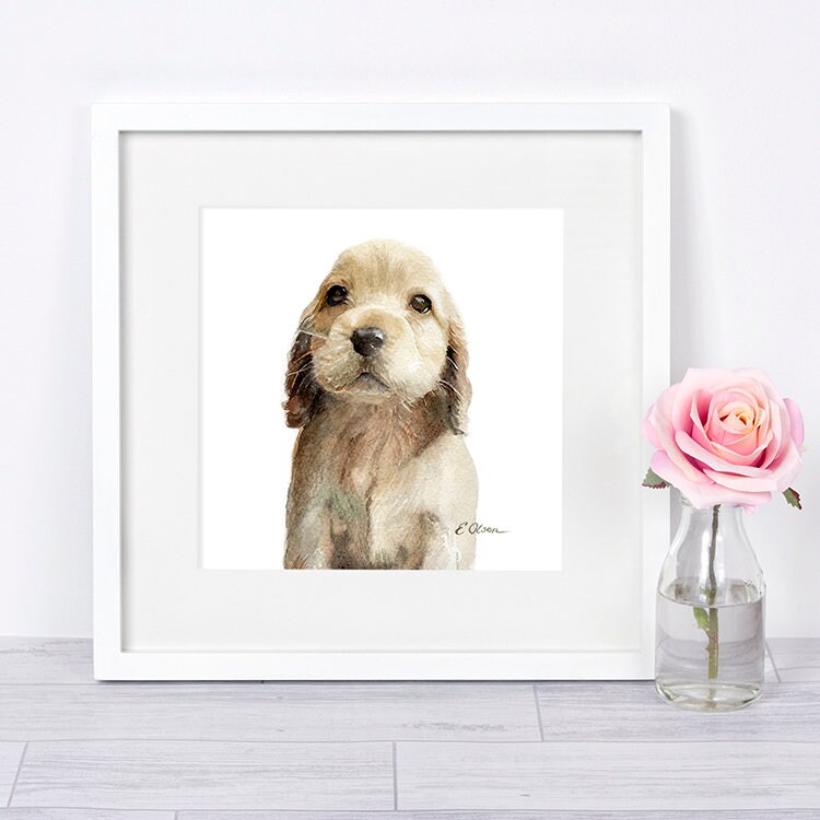 Watercolor Cocker Spaniel Puppy Cocker Spaniel Fine Art | Etsy