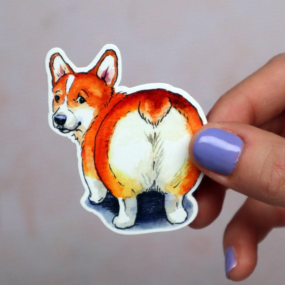 Cute Corgi Butt Vinyl Sticker for Water Bottles & Laptops, Corgi ...