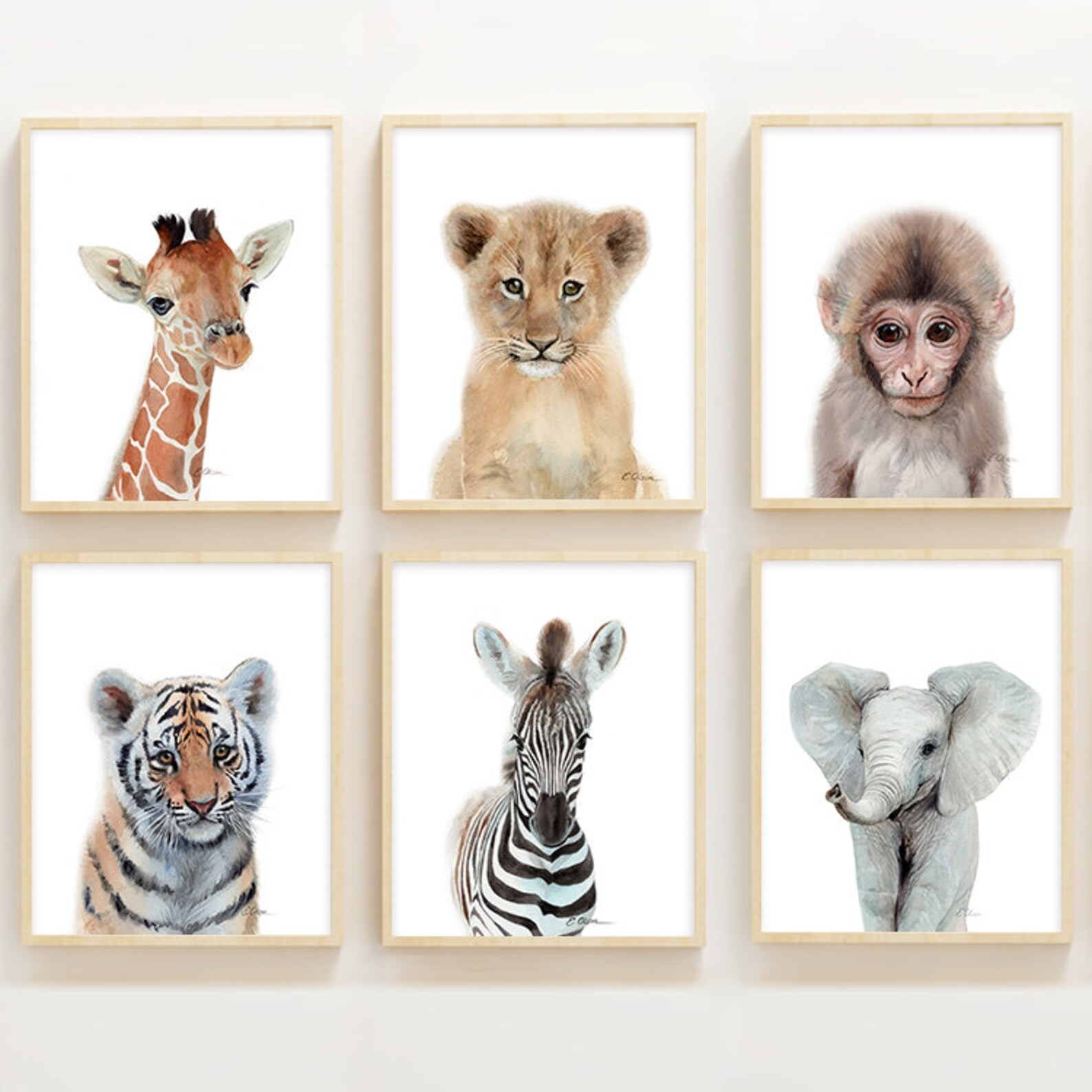 Monkey Art Gift Watercolor Monkey Art Print Baby Monkey - Etsy