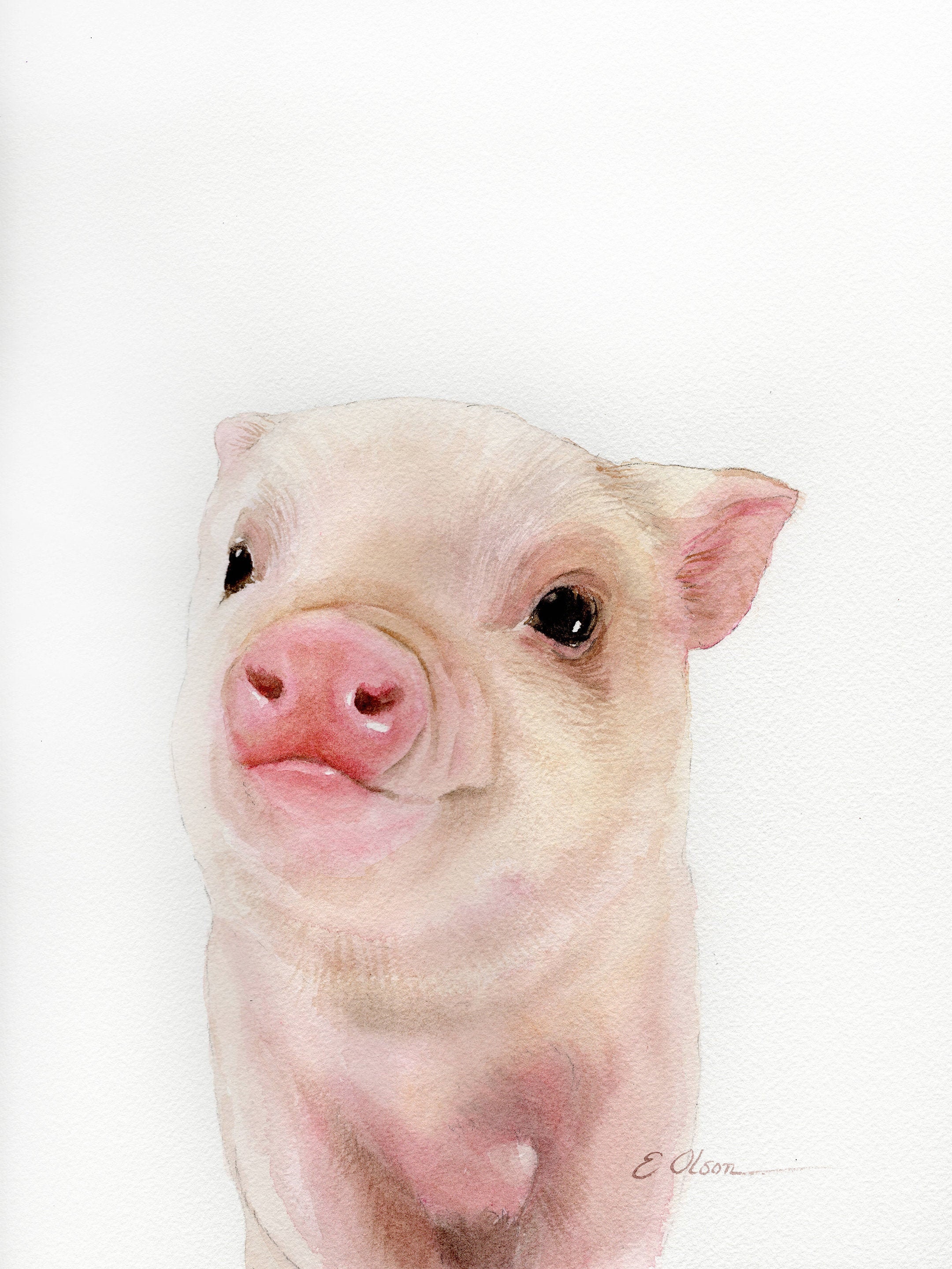 Home & Living Wall Décor Pig Art Pretty Pig Print Pig Decor CUTE PIG ...