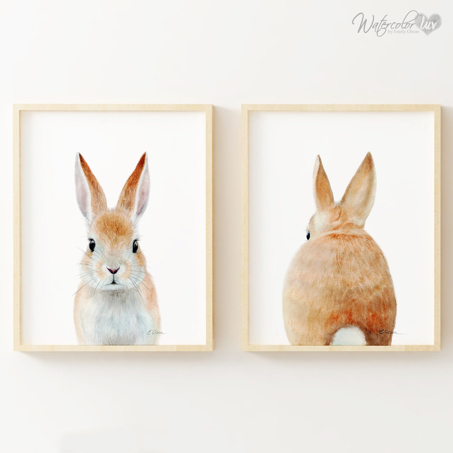 Watercolor Bunny Bunny Rabbit Fine Art Print Nursery Bunny | Etsy