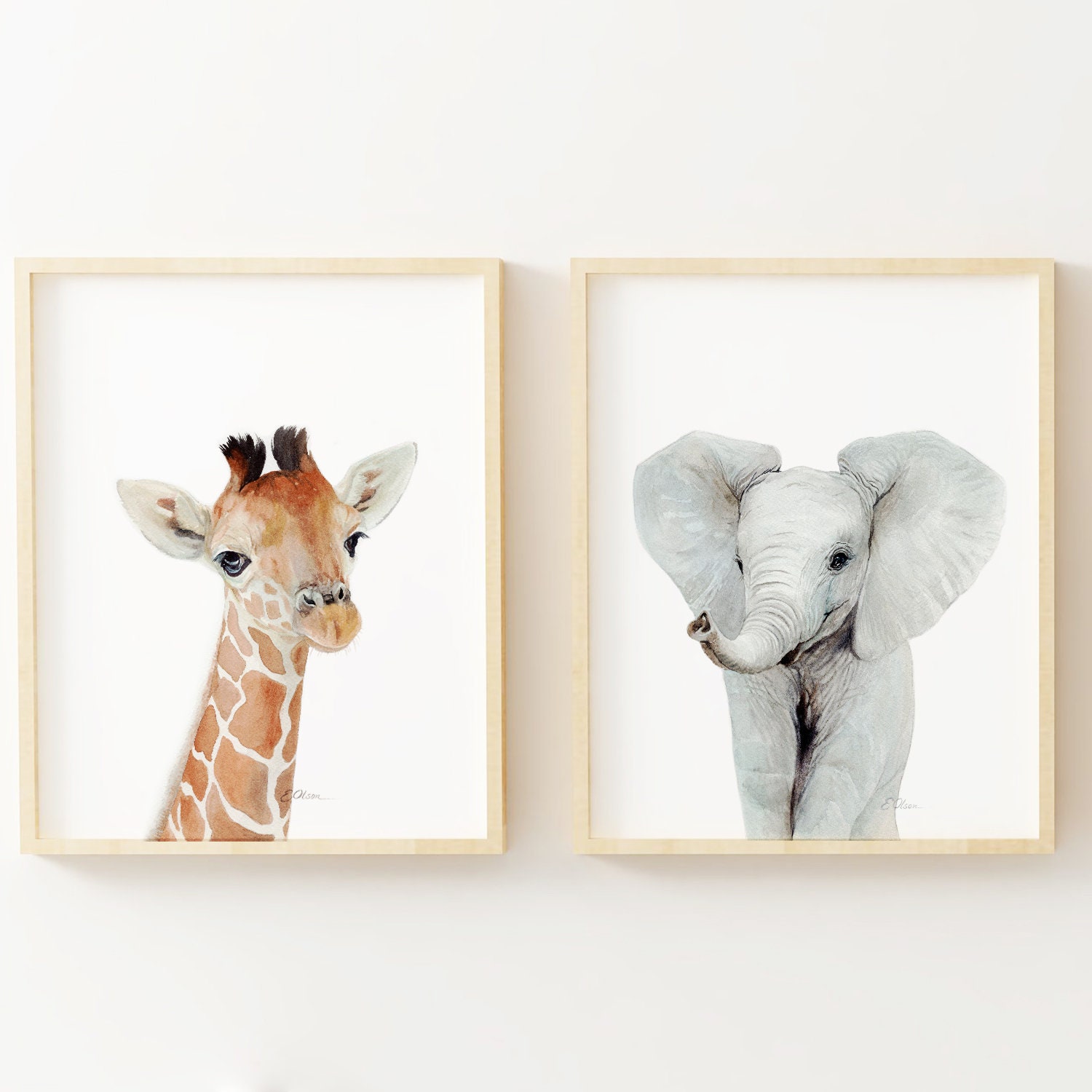 Giraffe Art Gift Baby Giraffe Art Print Watercolor Giraffe - Etsy