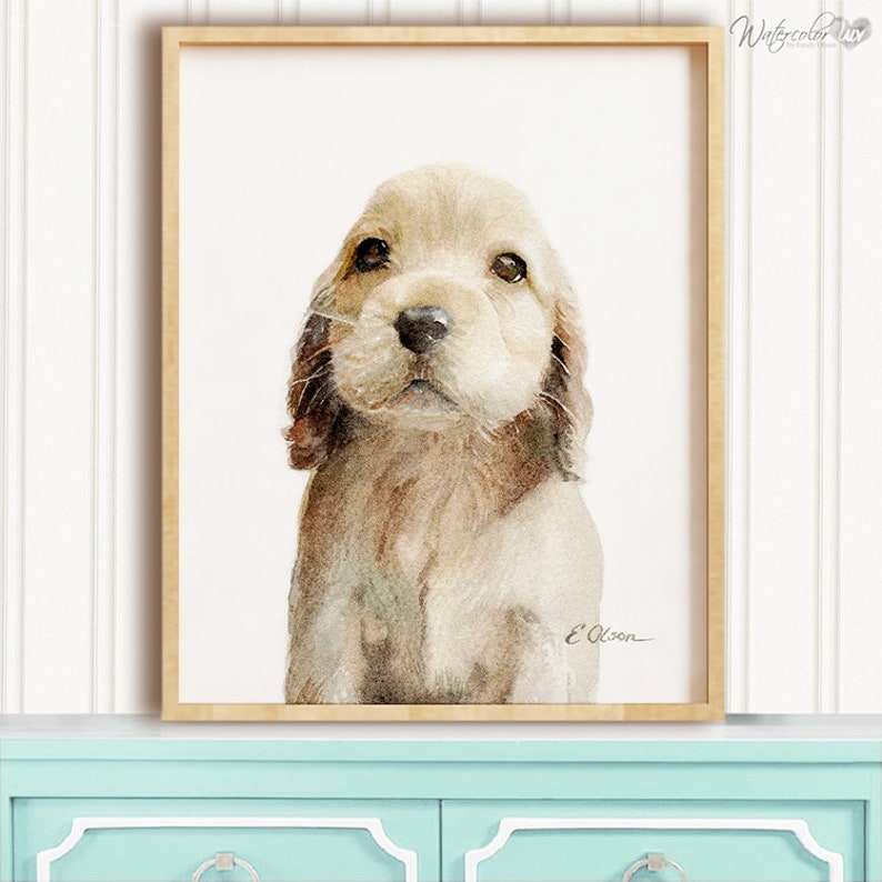 Watercolor Cocker Spaniel Puppy Cocker Spaniel Fine Art | Etsy